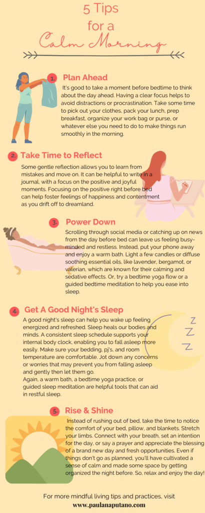 5 Tips for a Calm Morning - Paula Naputano